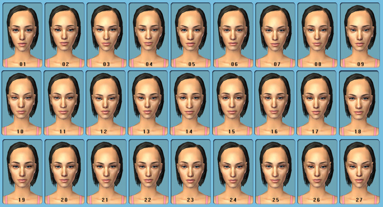 Mod The Sims Set Of CAS Face Replacement Templates