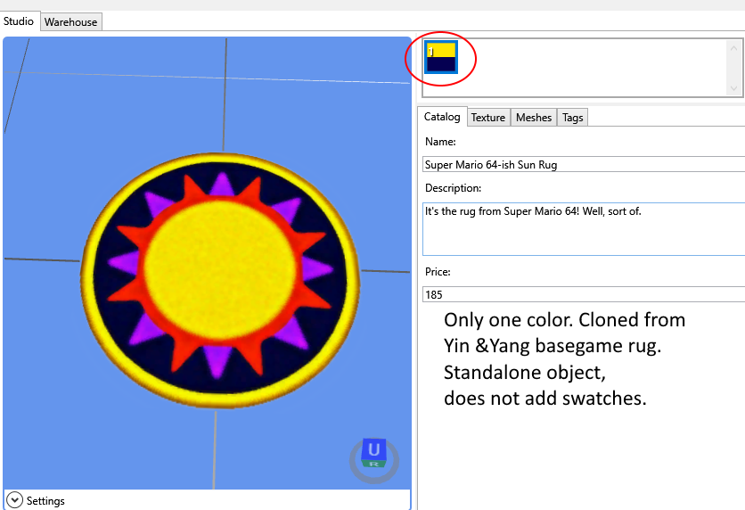Mod The Sims - Super Mario 64-ish Rug! basegame compatible!