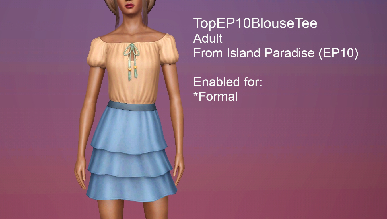 Mod The Sims - Various EP/SP (+1 Base Game) Clothes Recategorized