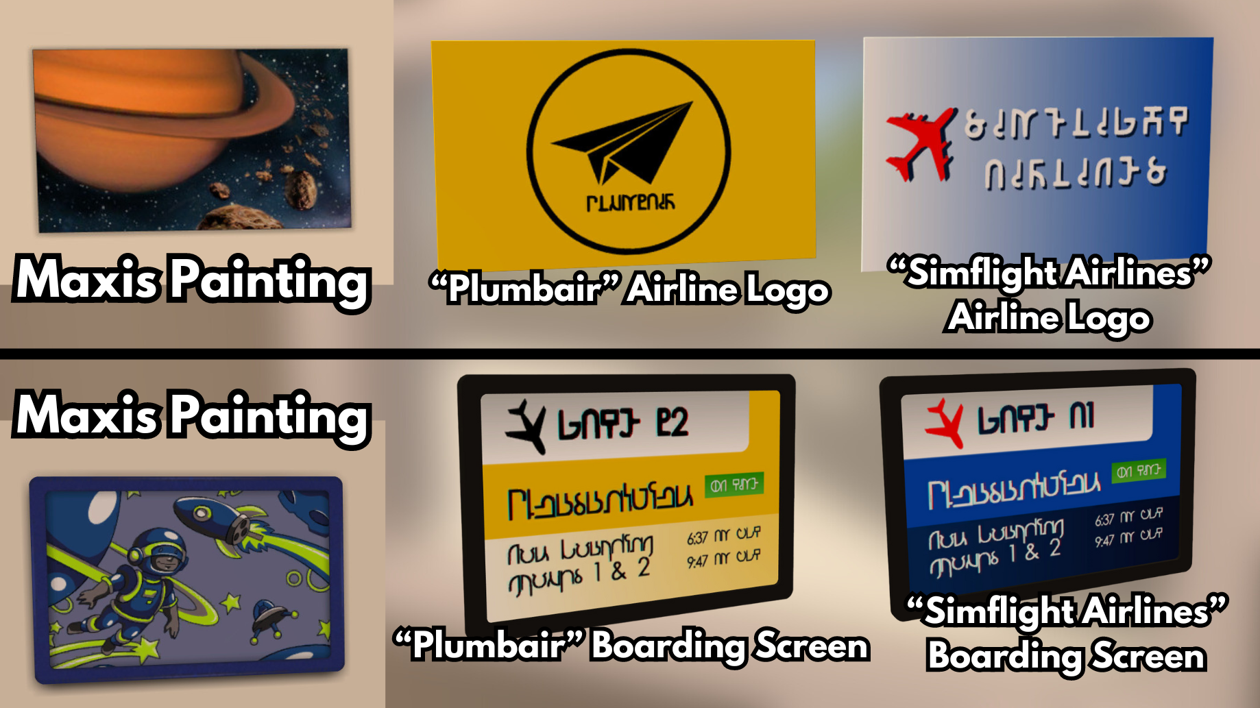 Mod The Sims - 36 Signs (All Maxis Recolors) - Great for community lots!