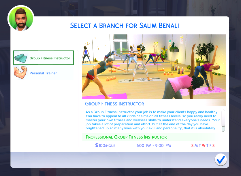 Mod The Sims - * UPDATED FOR June 2019 patch * Fitness Instructor Career