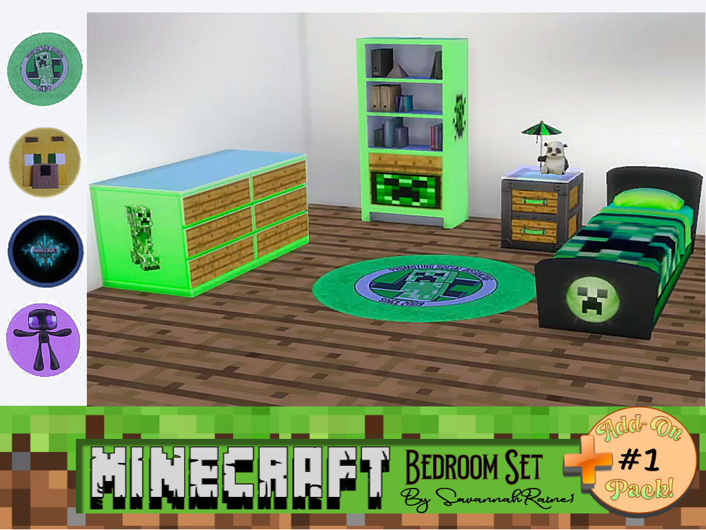 Mod The Sims - Minecraft Bedroom Set Add-On Pack #1