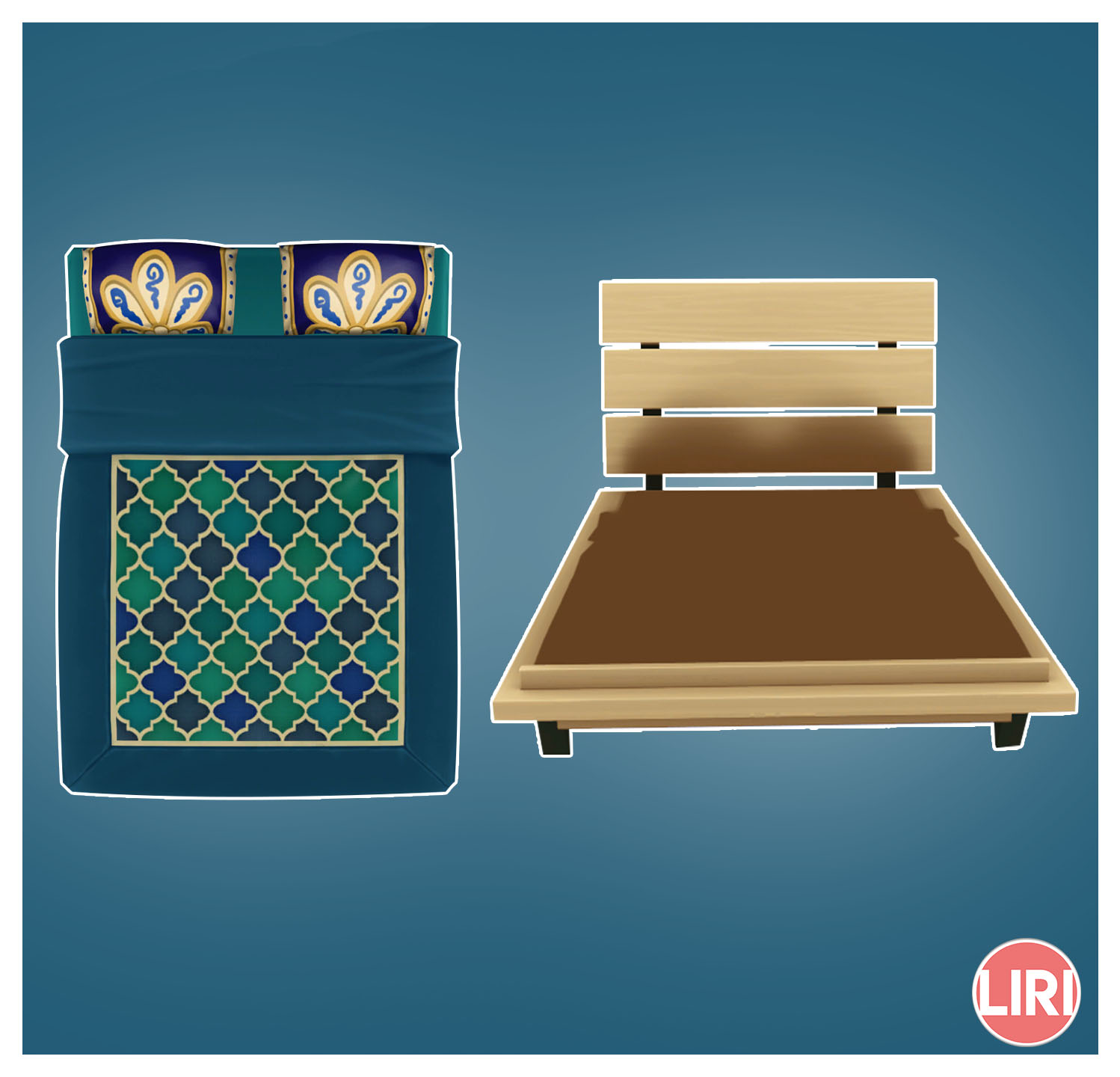 Mod The Sims - Double Futon Bed Separated