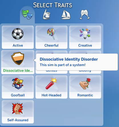 Mod The Sims - Dissociative Identity Disorder Trait
