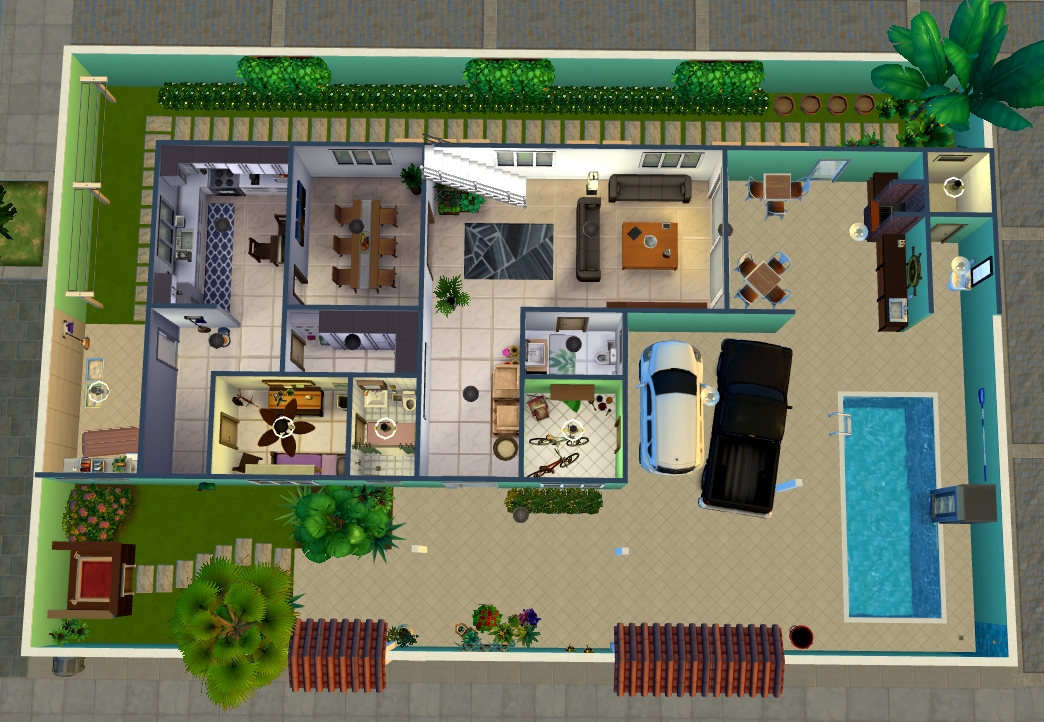 Mod The Sims - Big Middle Class Brazilian House (no CC/sem CP)