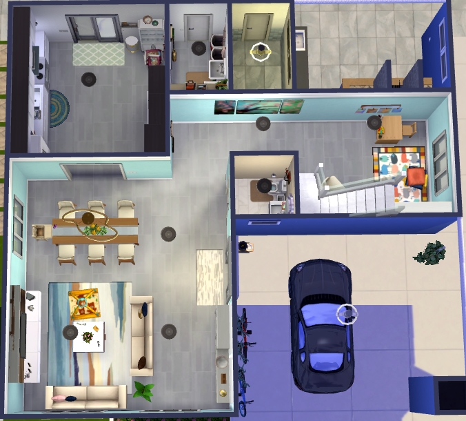 Mod The Sims - Blue Middle Class Brazilian House (no CC/sem CP)