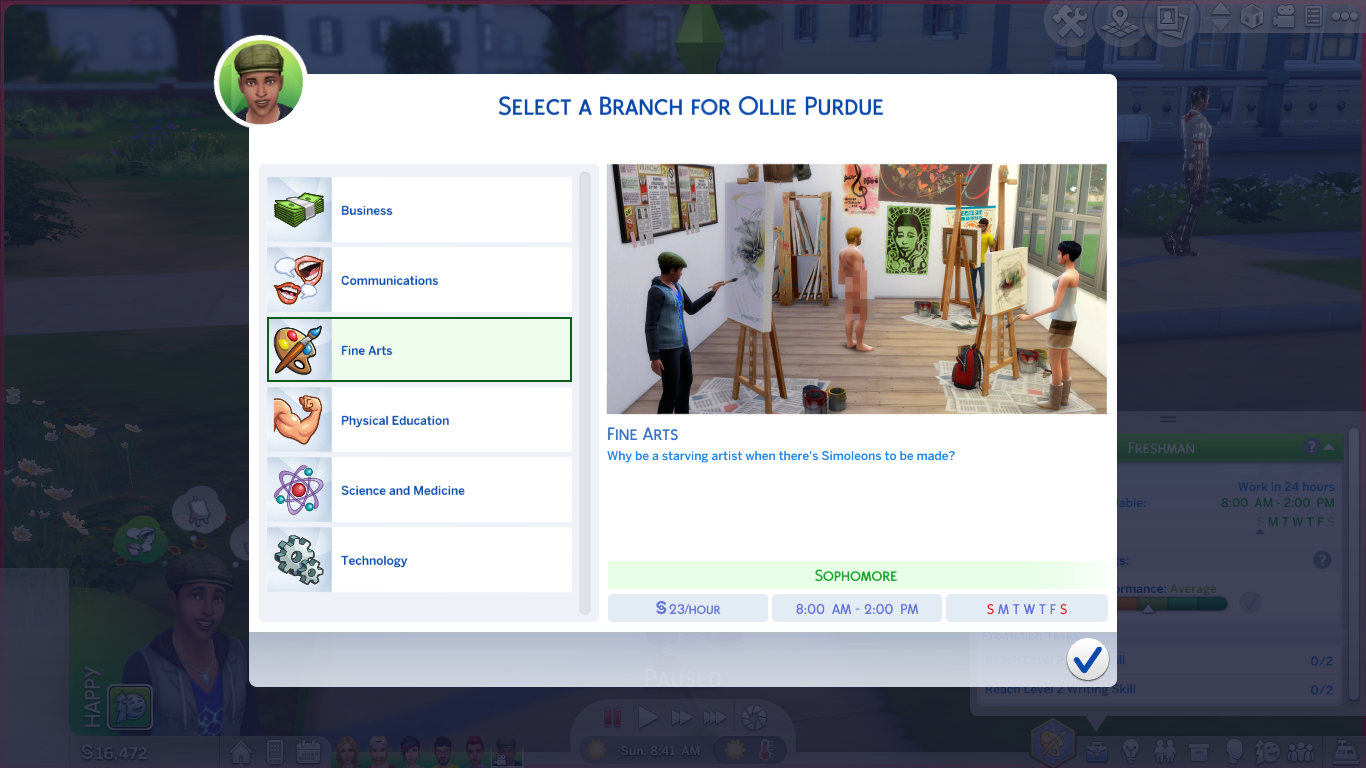 Mod The Sims - UPDATED University Student Career [Compatible with v1.56]