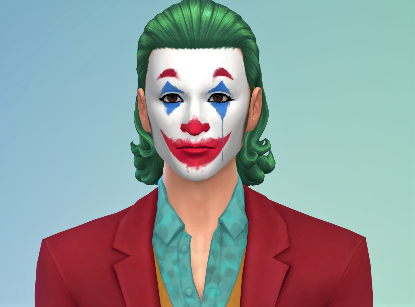 Mod The Sims - Joker 2019 Face Paint and Outfit