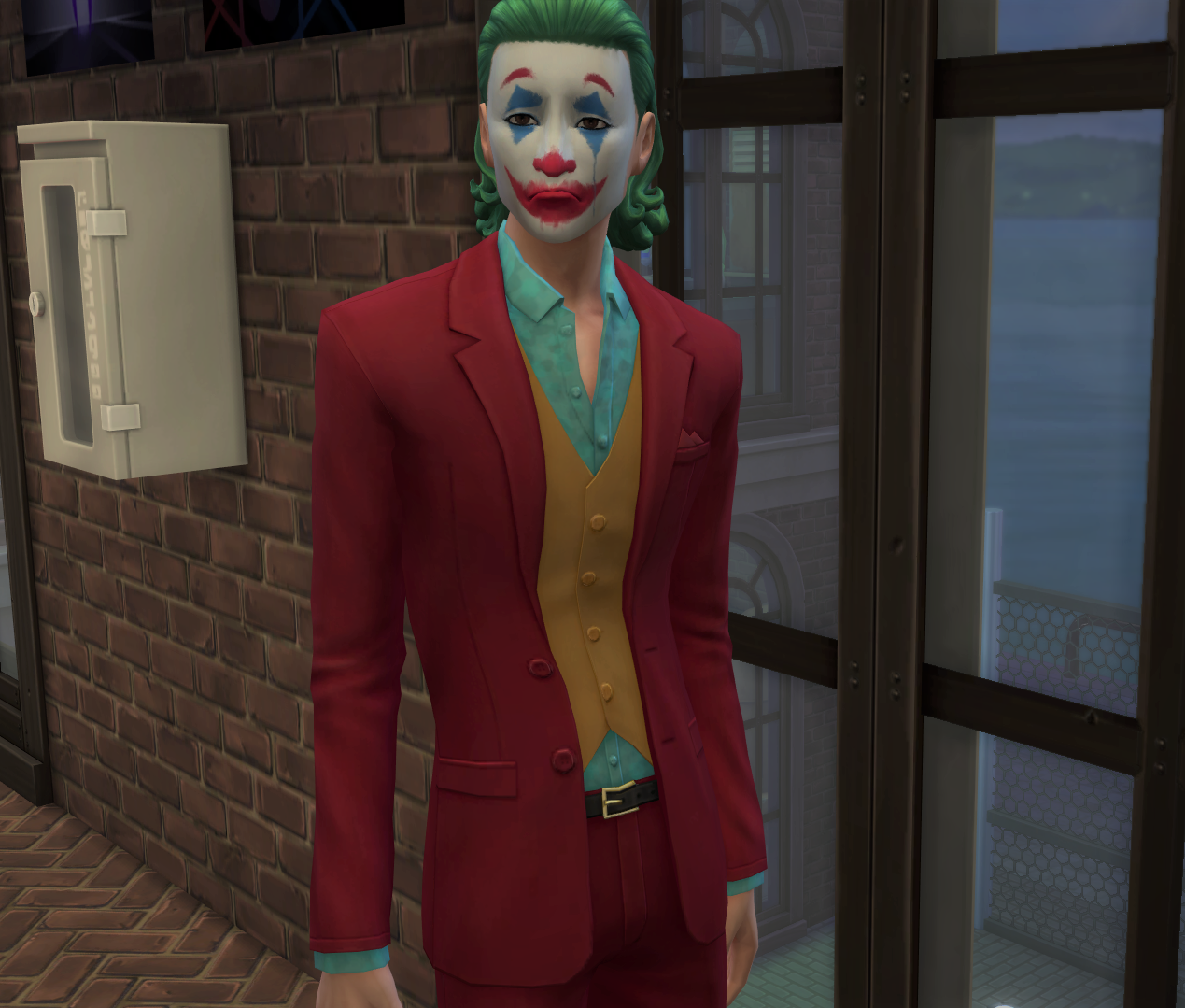 Mod The Sims - Joker 2019 Face Paint and Outfit
