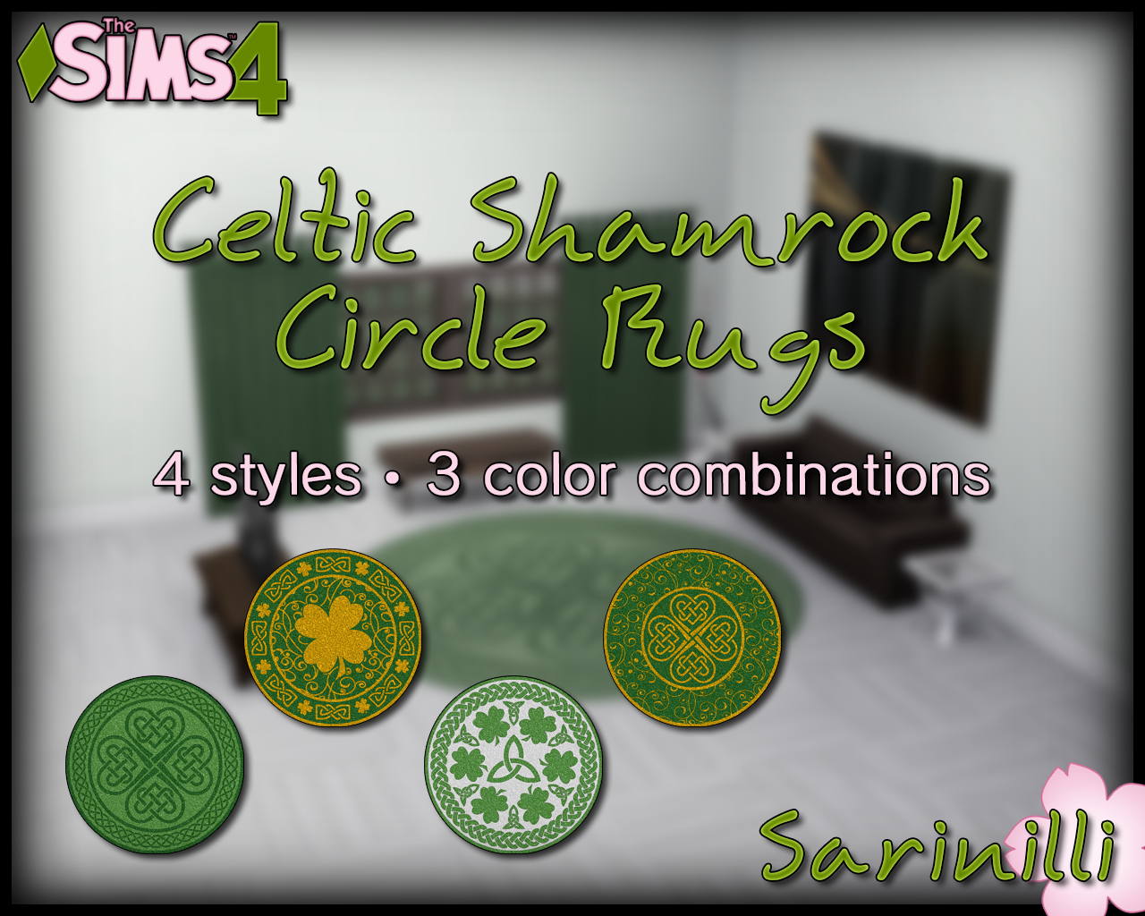Mod The Sims - Celtic Shamrock Circle Rugs