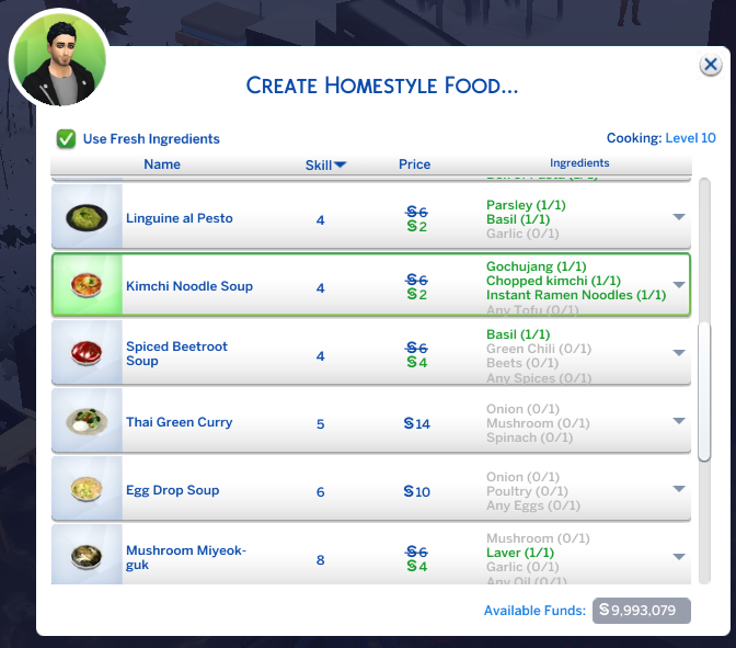 Mod The Sims - Kimchi Noodle Soup - New Custom Recipe