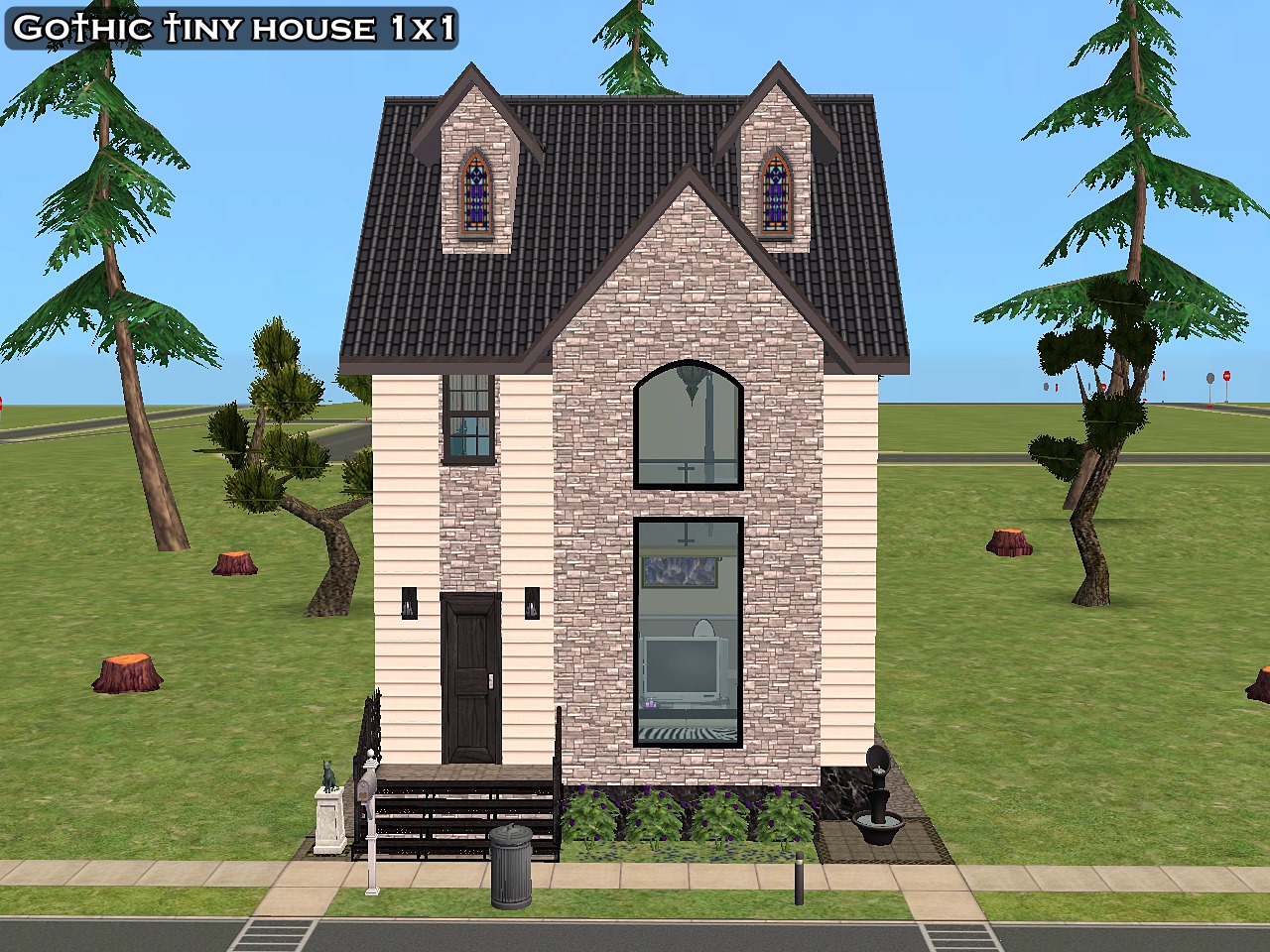 Mod The Sims - Gothic tiny house - 1x1 Size lot - No CC