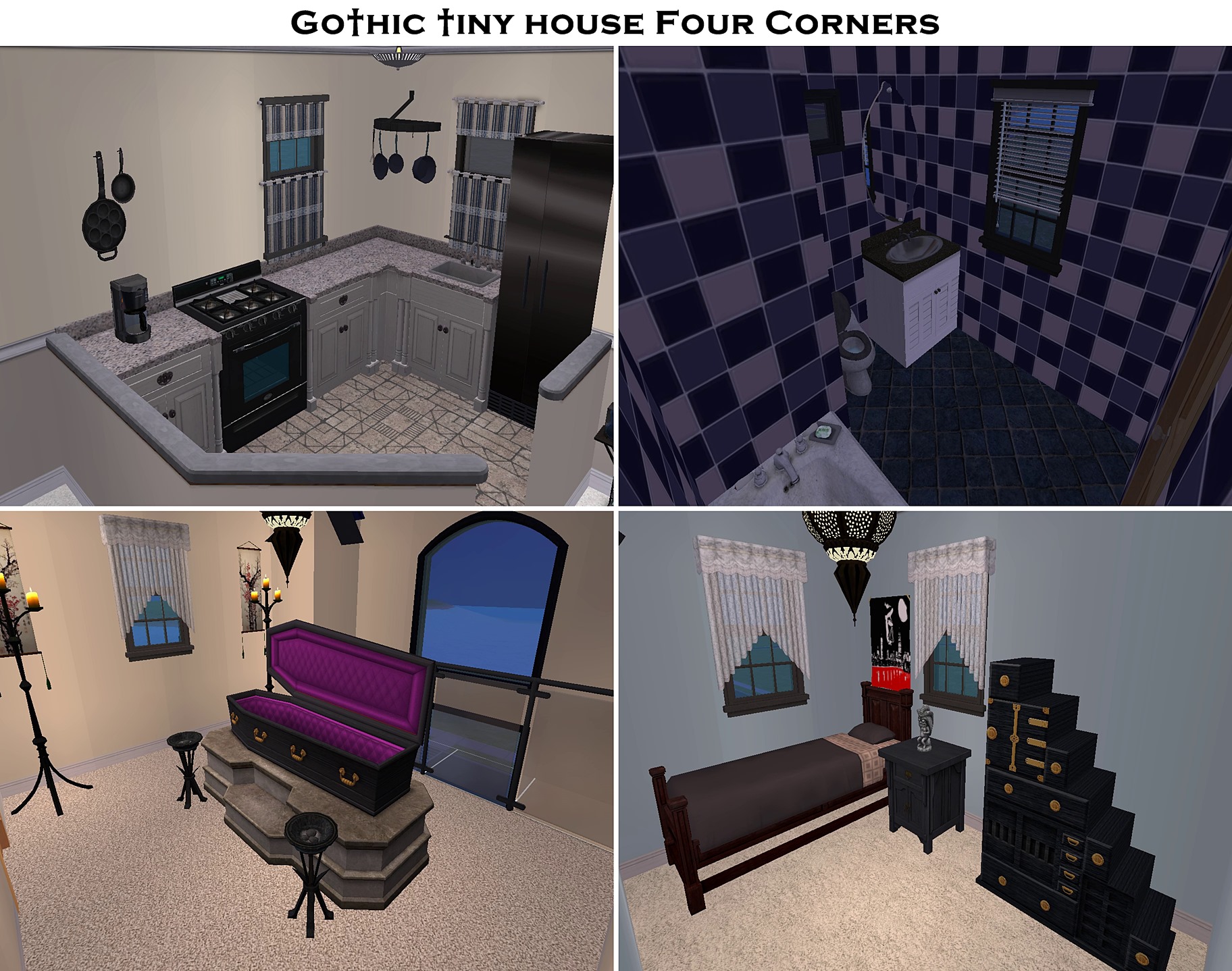 Mod The Sims - Gothic tiny house - 1x1 Size lot - No CC