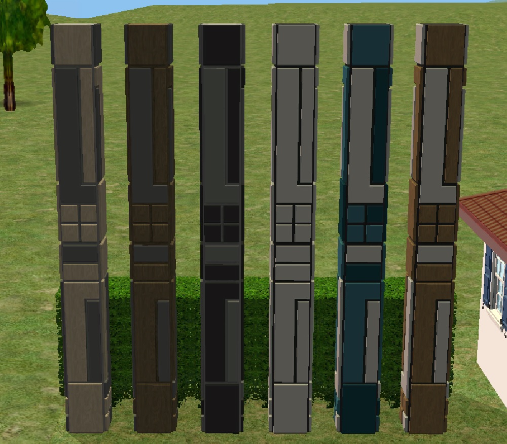 Mod The Sims - TS3_TS2 Town Life Stuff - Geometric Columns