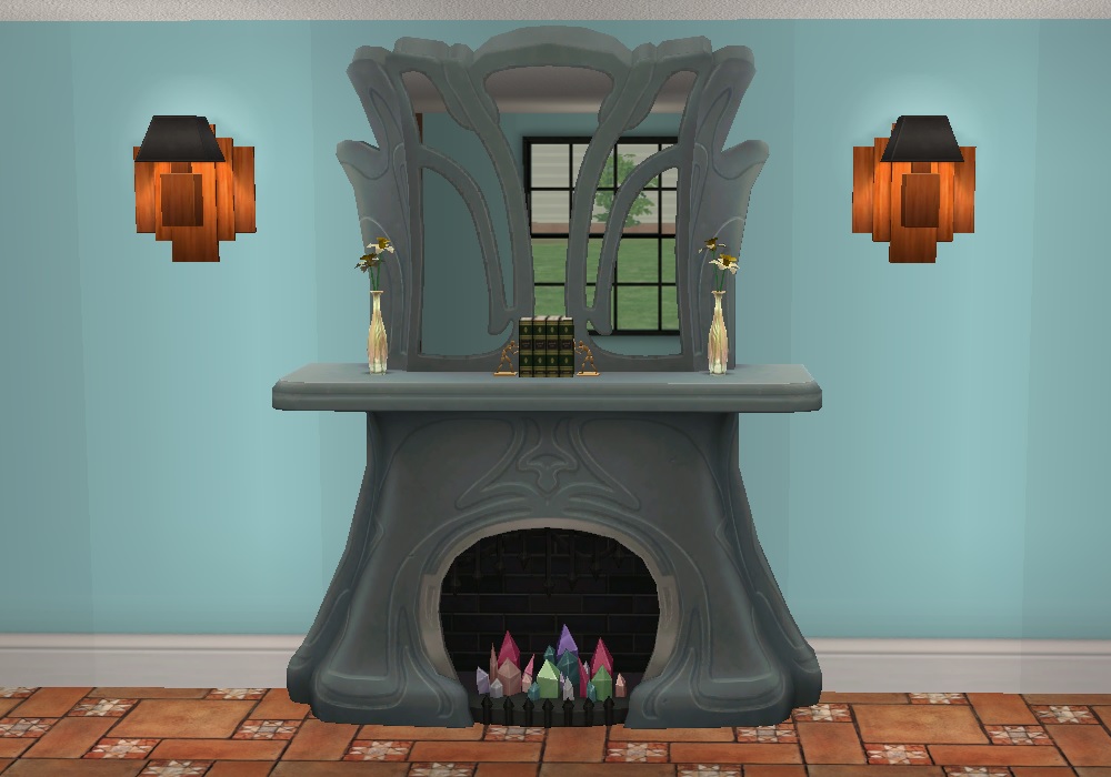 Mod The Sims - TS4_TS2 Fireplace - Realm of Magic Pack