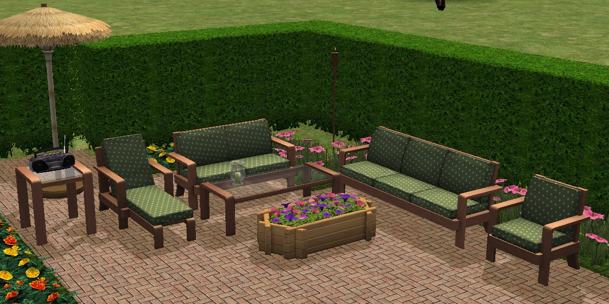 Mod The Sims - TS3_TS2 Danish Patio Set - Geometric Recolors