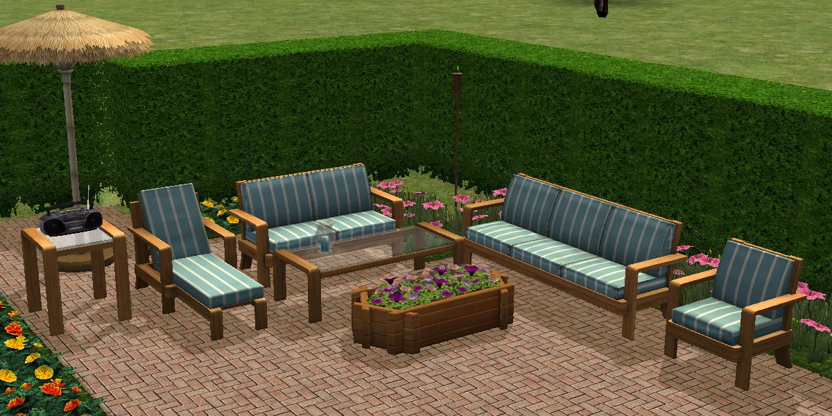 Mod The Sims - TS3_TS2 Danish Patio Set - Geometric Recolors