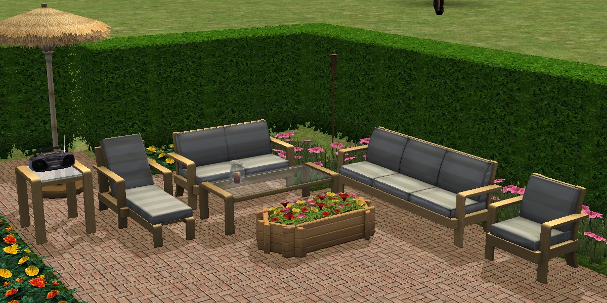 Mod The Sims - TS3_TS2 Danish Patio Set - Geometric Recolors