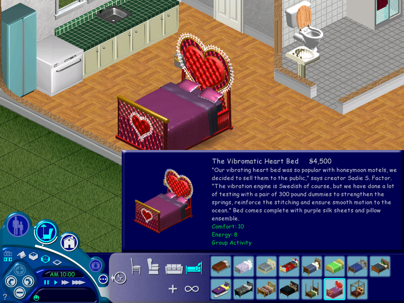 Mod The Sims - TS1_TS2 The Vibration Heart Bed