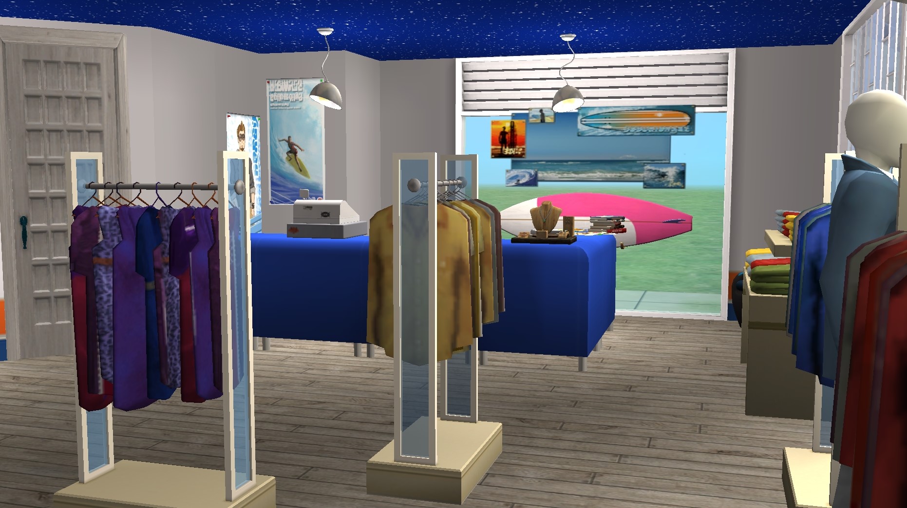 Mod The Sims - Sunny's Surf Shack - Clothing Store - NO CC