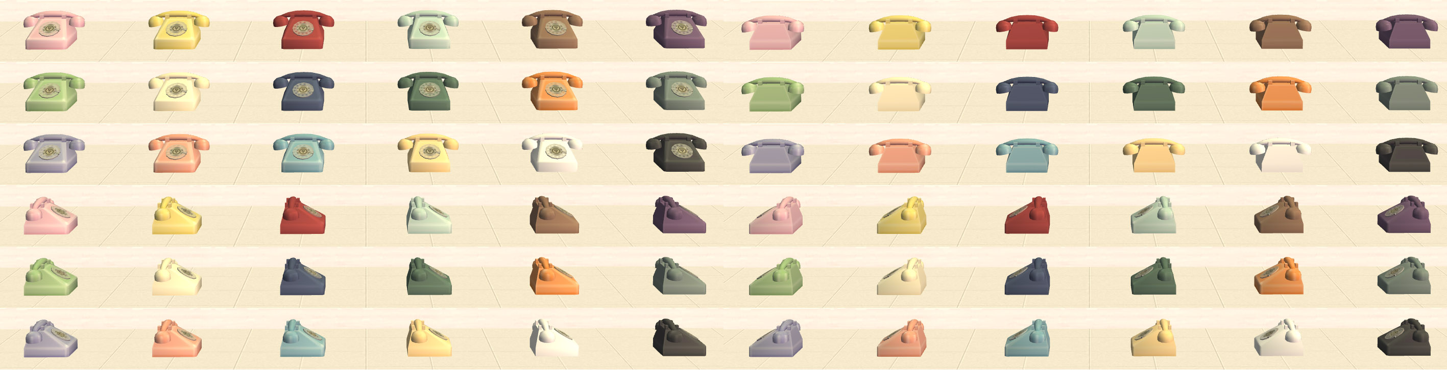 Mod The Sims - Vintage Rotary Phone in the Yeti Palette (+2 Extra Colours)