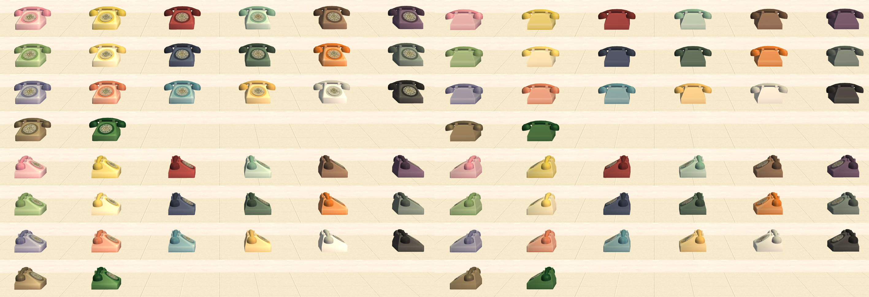 Mod The Sims - Vintage Rotary Phone in the Yeti Palette (+2 Extra Colours)