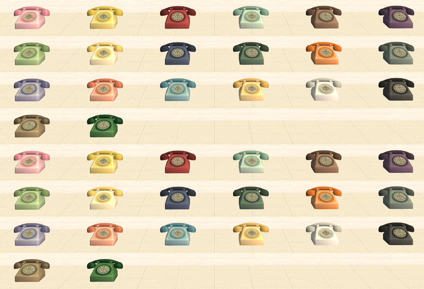 Mod The Sims - Vintage Rotary Phone in the Yeti Palette (+2 Extra Colours)