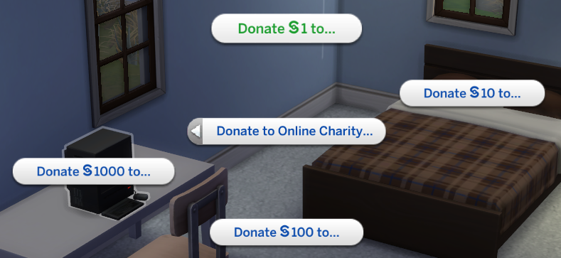 Mod The Sims - Donate to Charity Cooldown Reduction Boost