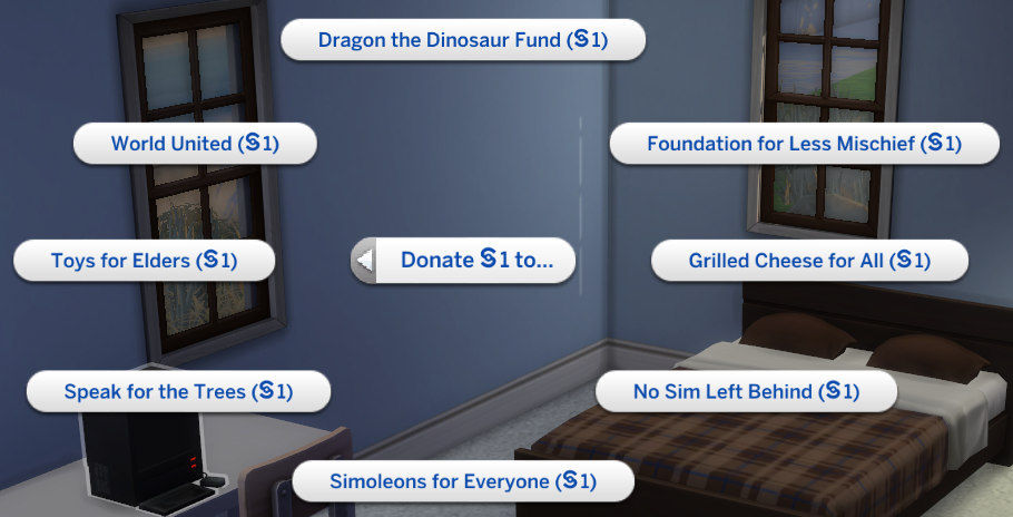 Mod The Sims - Donate to Charity Cooldown Reduction Boost