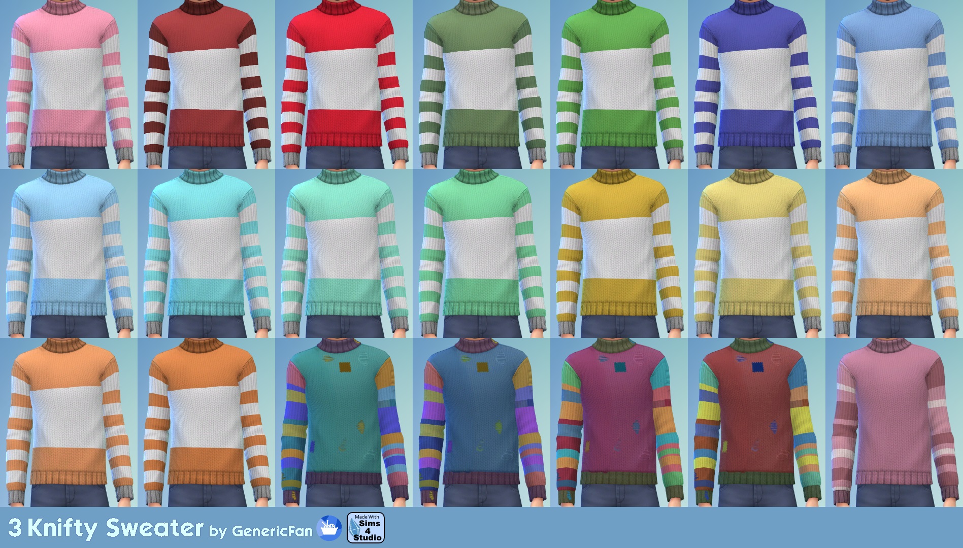 Mod The Sims - Knifty Sweater - Nifty Knitting Recolor
