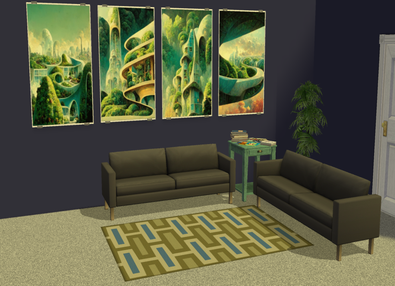 Mod The Sims - Solar Punk - 4 recolors of NL's "Pineapple"