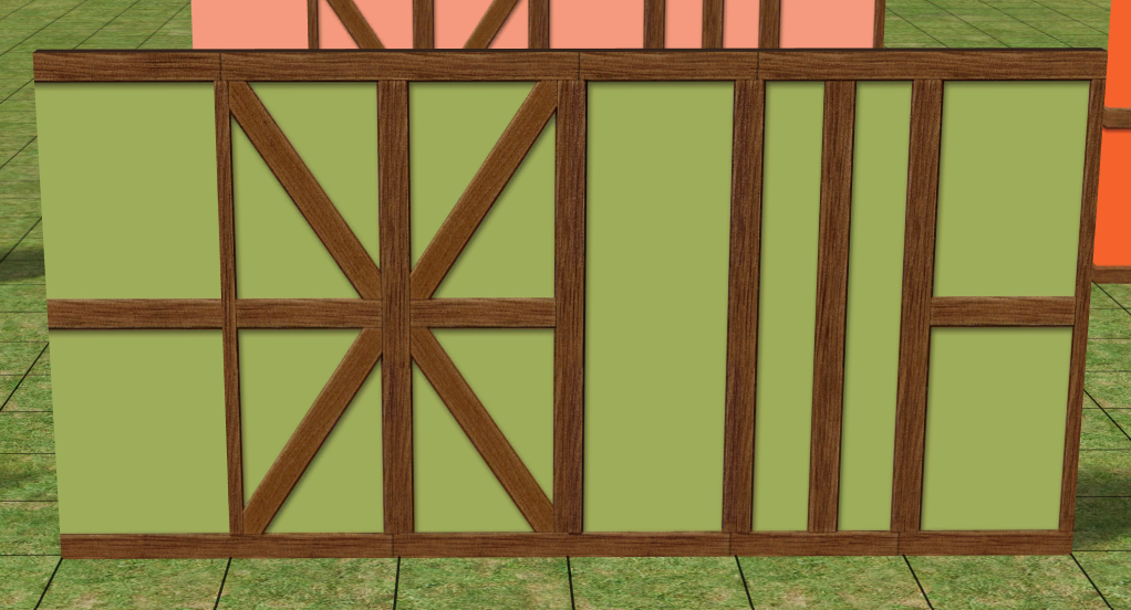 Mod The Sims - "Paste" Stucco with Timbering in Dark Wood Recolours