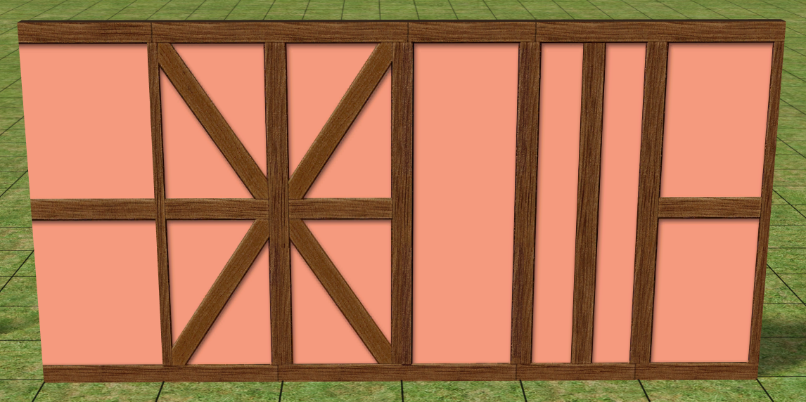 Mod The Sims - "Paste" Stucco with Timbering in Dark Wood Recolours