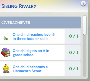 Mod The Sims - Custom Scenario: Sibling Rivalry