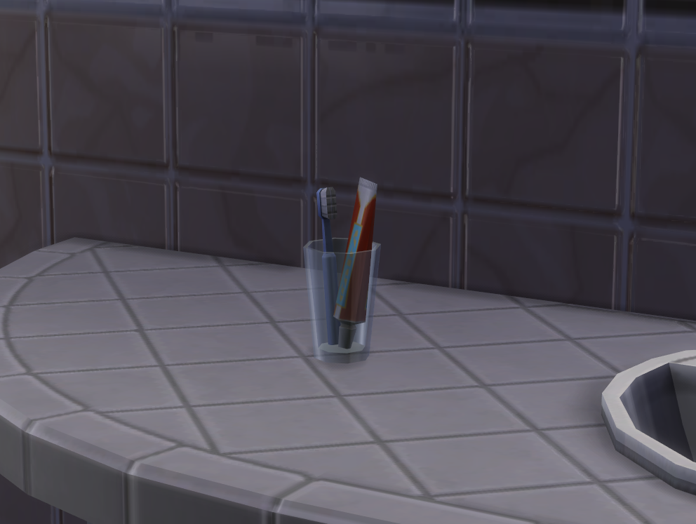 Mod The Sims - Decor with a Purpose: Usable Toothbrush Holder