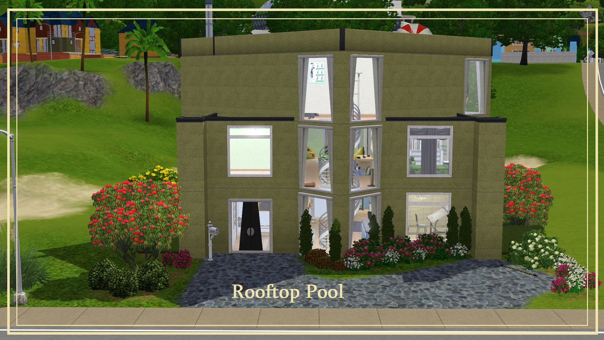 Mod The Sims - House with a Pool on the roof
