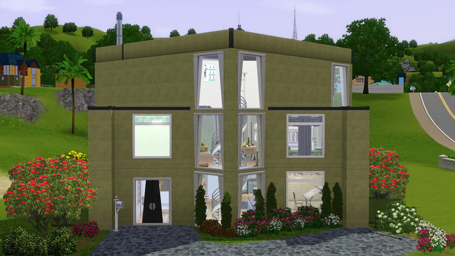 Mod The Sims - House with a Pool on the roof