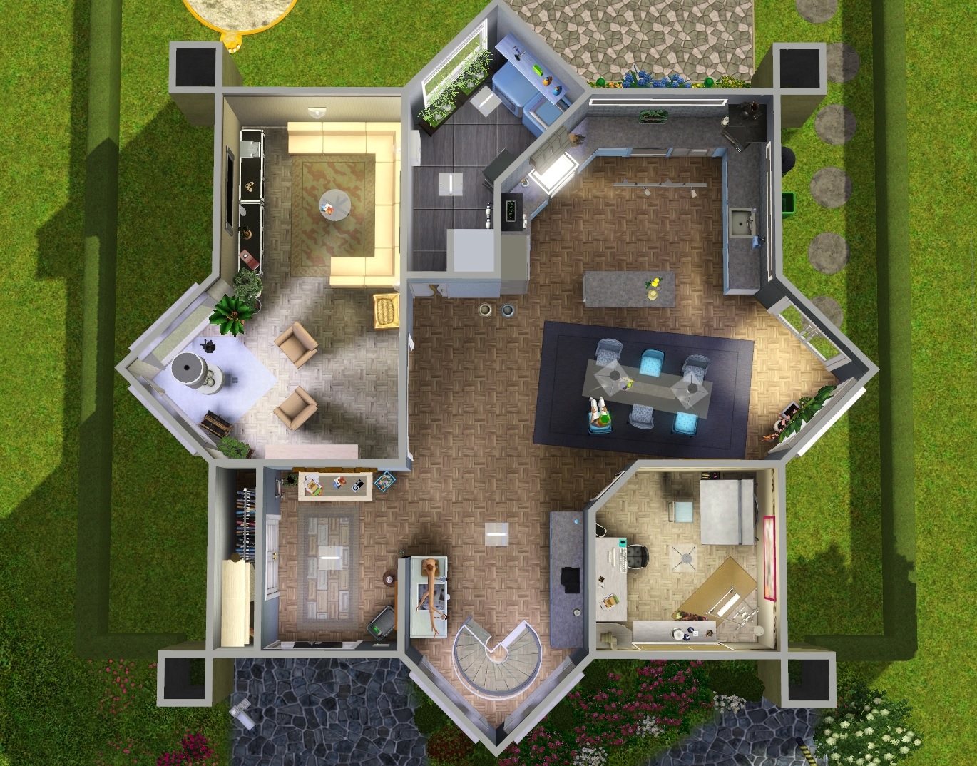 Mod The Sims - House with a Pool on the roof