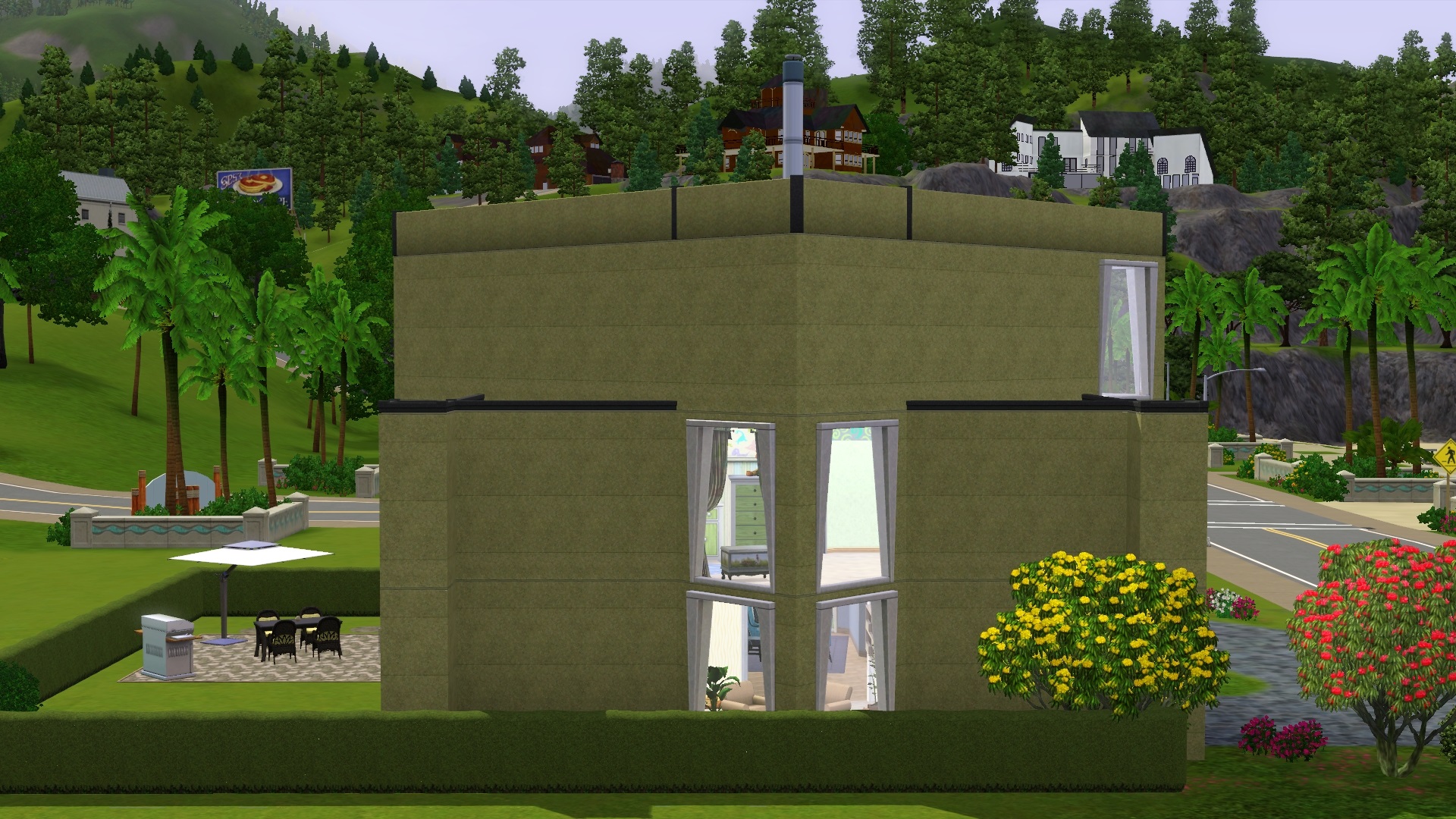 Mod The Sims - House with a Pool on the roof