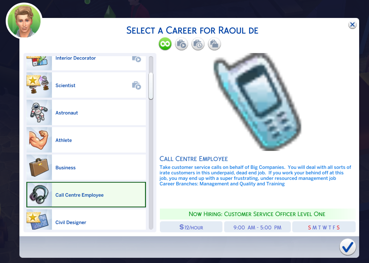 Mod The Sims - Call Centre Career