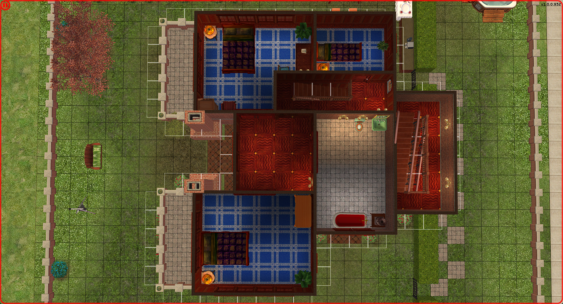 Mod The Sims - Red Seven ` manor. No CC, no EPs.