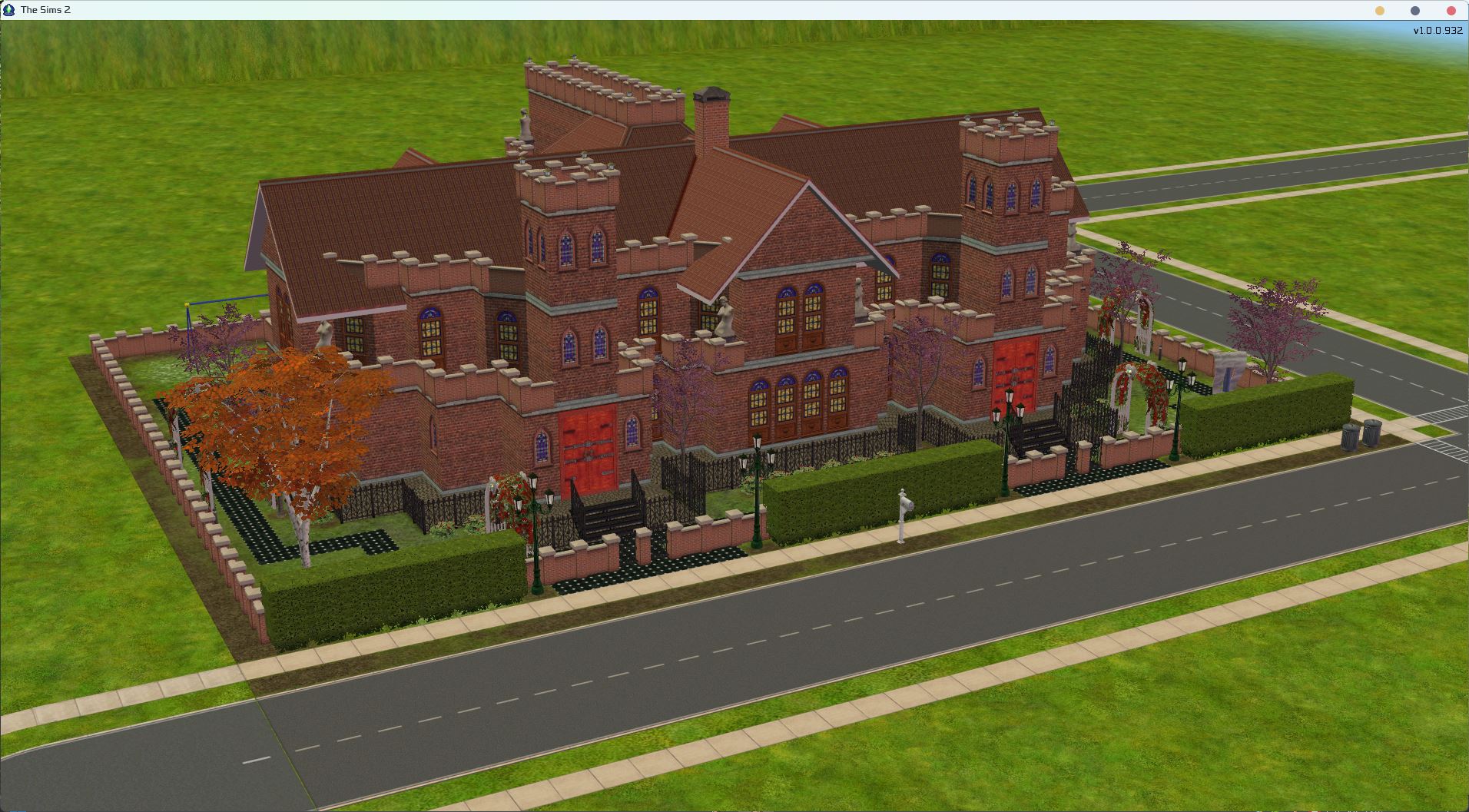 Mod The Sims - Gothic Castle with church ` no EPs, no CC.