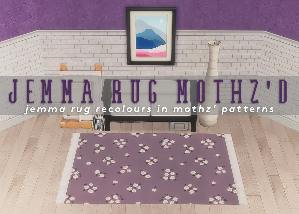 Mod The Sims - linacherie's Jemma Rug Recolours in Mothz patterns