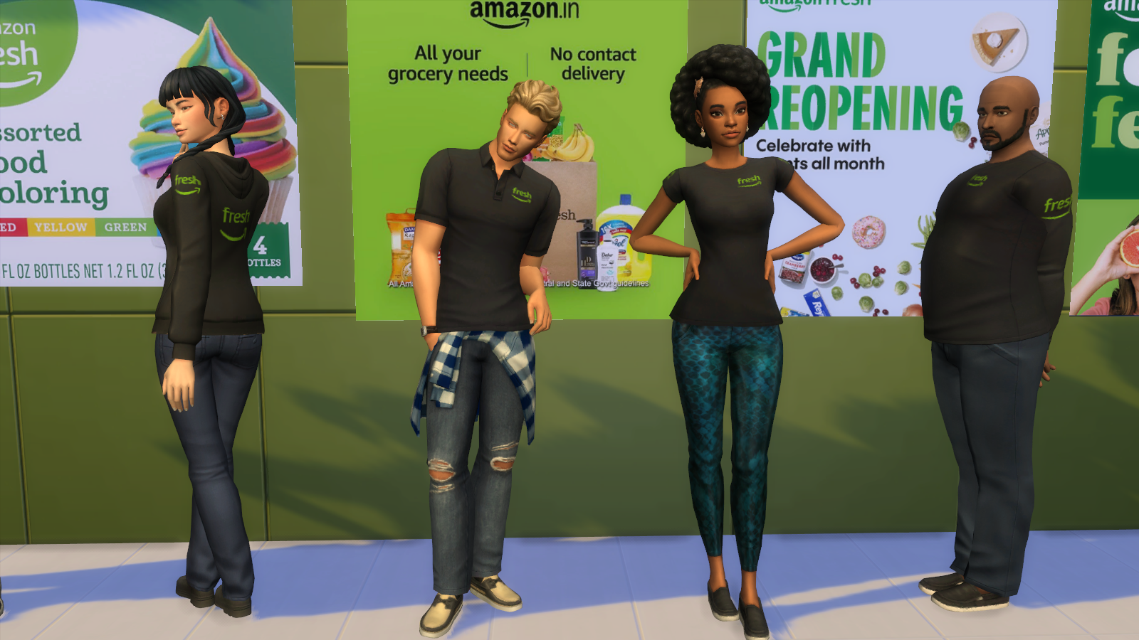 Mod The Sims - Amazon Fresh Uniform + Hat