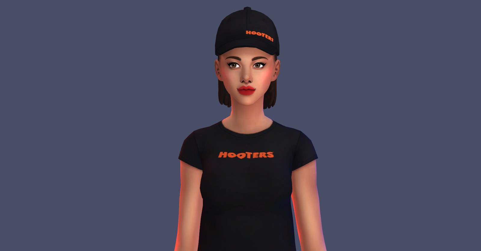 Mod The Sims - HOOTERS uniform with slogan (Version 2)