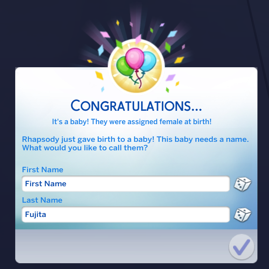 Mod The Sims - Gender Neutral Birth (Birth Text Override)