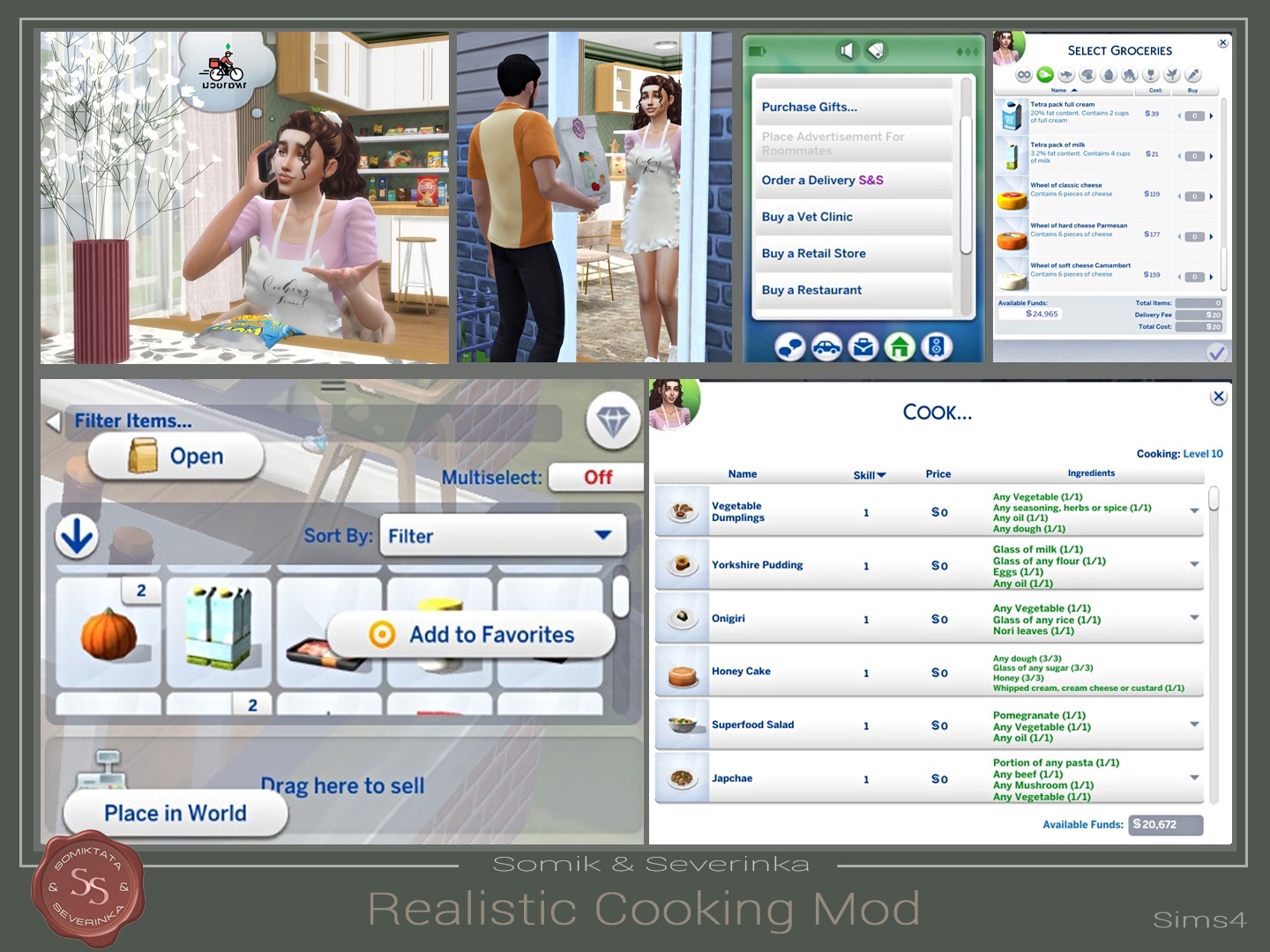 Mod The Sims - Realistic Cooking Mod [Updated to 5.3]