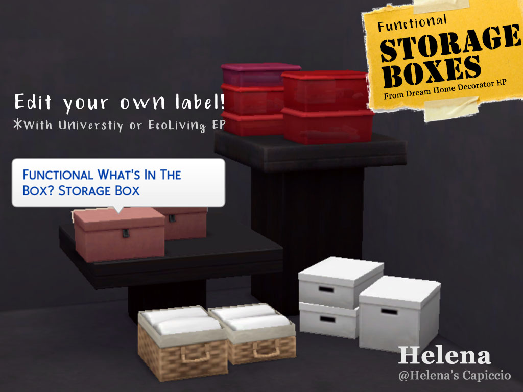 Mod The Sims - Functional storage boxes from Dream Home Decor