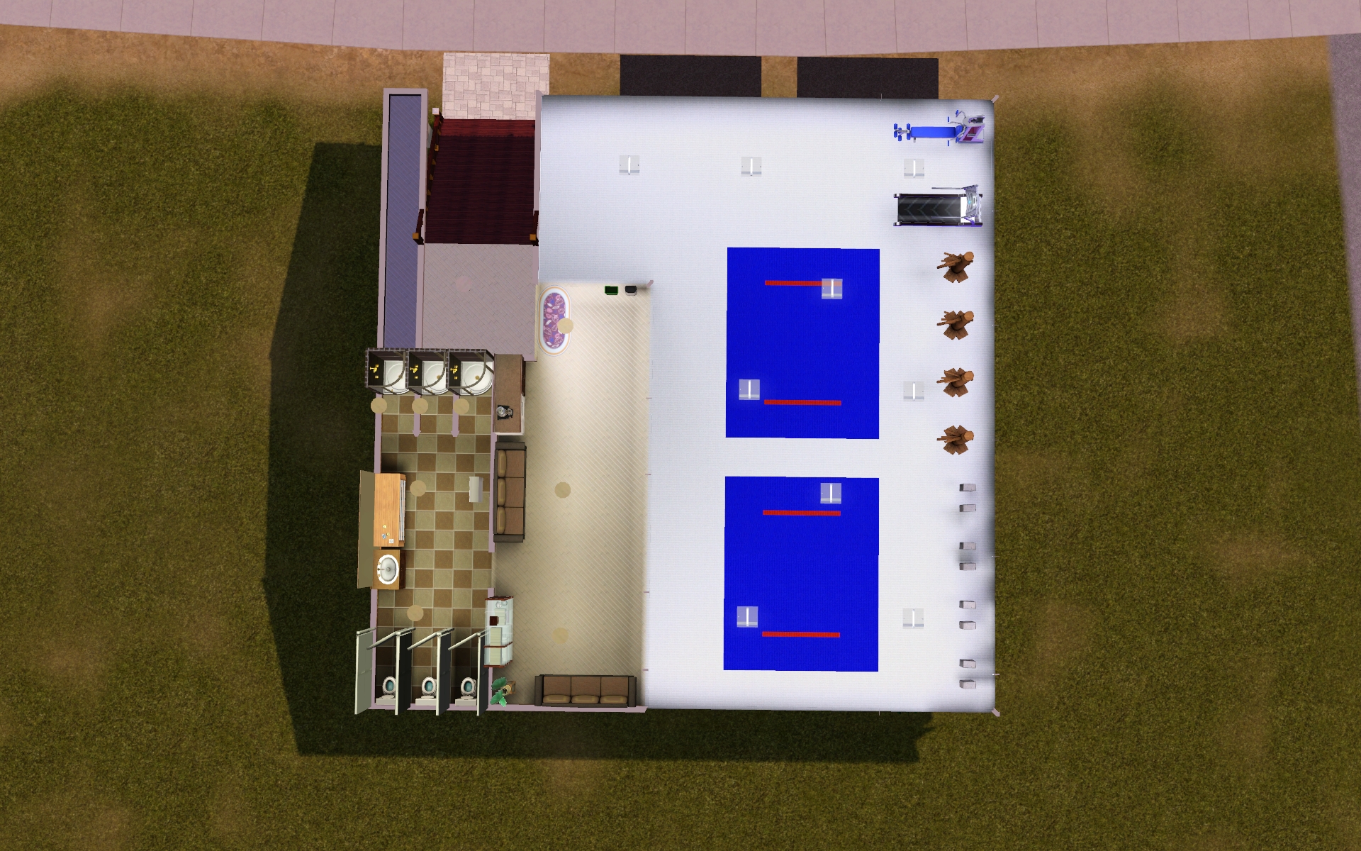 Mod The Sims - Townside Sim Fu Club - Martial Arts Academy, no CC