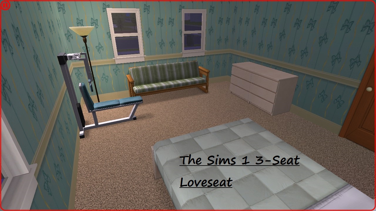 Mod The Sims - The Sims 1 Green 3-Seat Loveseat Recolor of the ...